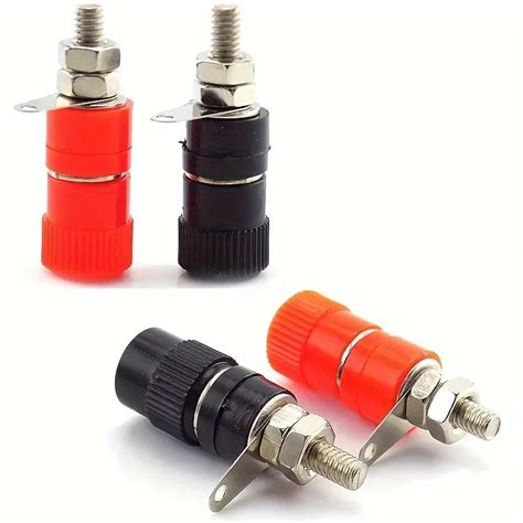 10pcs 터미널 와이어 커넥터 4mm 바나나 소켓 키트 터미널 바나나 바인딩 포스트 커넥터 스피커 오디오 용 잭 플러그 마운터 5 빨간색 5 검정색 Temu