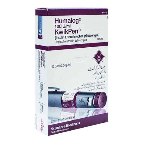 Buy Eli Lilly Humalog Kwikpen 100iuml 35mgml 3ml Shopaholicpk