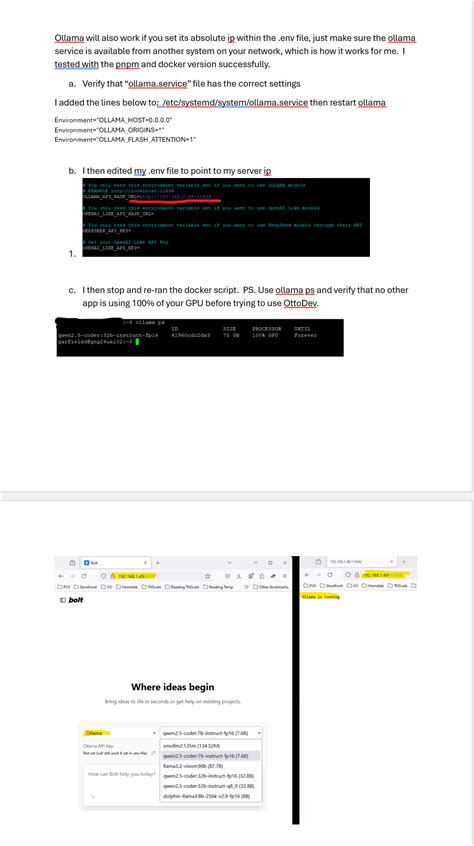 Ollama Models Not Visible When Accessing Bolt Through Remote Url