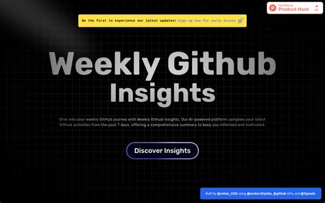 Weekly Github Insights：ai驅動的github活動週報平臺 —ai產品and服務