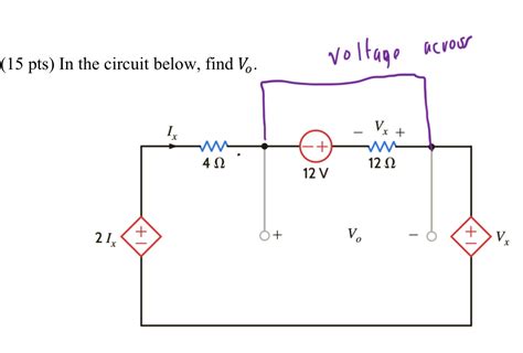 Solved 15 Pts In The Circuit Below Find Vo Chegg Com