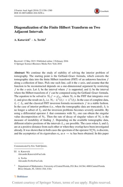 Diagonalization Of The Finite Hilbert Transform On Two Adjacent