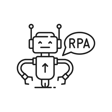 Rpa Robotic Process Automation Cyborg Worker Icon 24082632 Vector Art