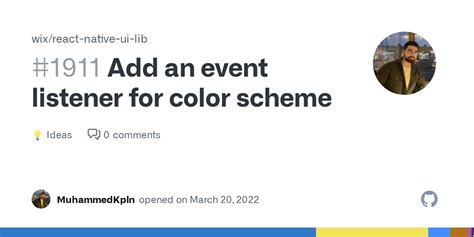 Add An Event Listener For Color Scheme · Wix React Native Ui Lib