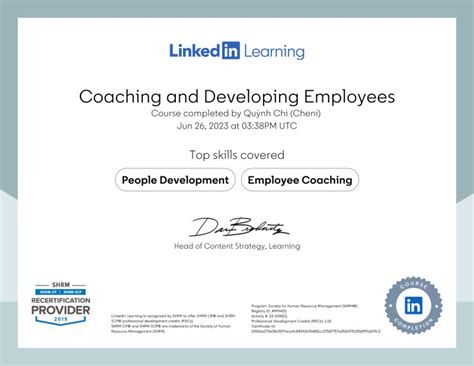 quỳnh chi cheni on linkedin certificate of completion