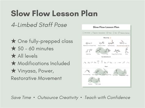 Slow Flow Lesson Plan For Yoga Teachers Instant Download Pre Sequenced Full Yoga Class Plan