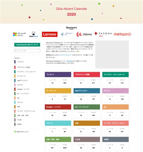 「qiita Advent Calendar 2021」スポンサー企業を募集開始〜昨年は13000件以上の記事投稿〜 Qiita株式会社