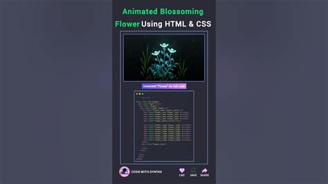 😍 Animated Blossoming Flower Using Pure Html And Css Htmlcss