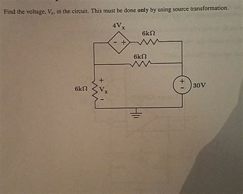 Solved Find The Voltage X In The Circuit This Must Be