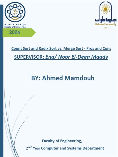 Count Sort And Radix Sort Vs Merge Sort Pros And Cons Pdf