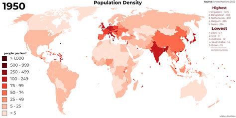 World Population Density In 1950 2020 And 2050 Why Was Africa So Sparsely Populated For Most