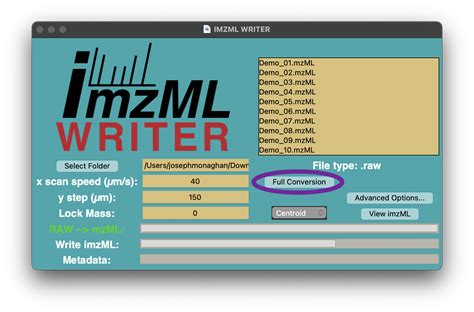 How To Use The Gui — Imzml Writer Documentation