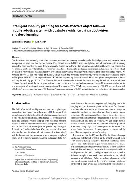 intelligent mobility planning for a cost effective object follower