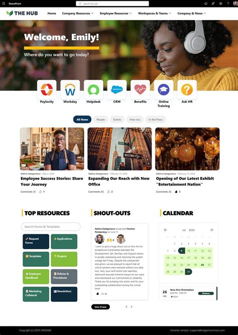 6 Sharepoint Intranet Examples And Templates — Origami Sharepoint