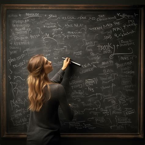 premium ai image man writes project on the blackboard business