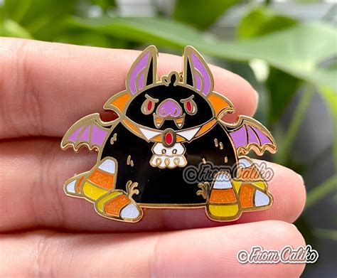 Halloween Candy Corn Bat Hard Enamel Pin Chonky Bat Count Chonkula Etsy