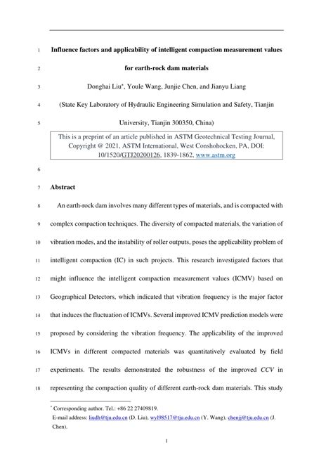 Pdf Roller Integrated Compaction Assessment Of Earth Rock Dam Materials Considering Operation
