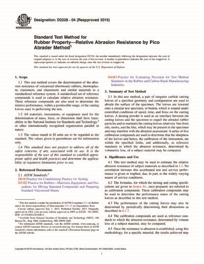 Astm D2228 04 2015 Standard Test Method For Rubber Property Relative Abrasion Resistance By