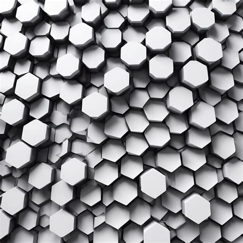 Premium Photo 3d White Hex Technology Background