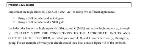 Solved Problem Points Implement The Logic Function Chegg Com