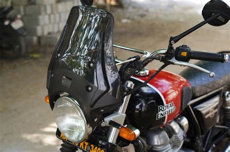 Wanderer Premium Windshield For Re Interceptor 650 Smoked Moto