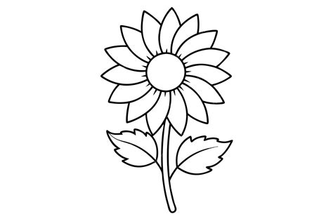 Premium Vector Sunflower Line Art Vector Illustration