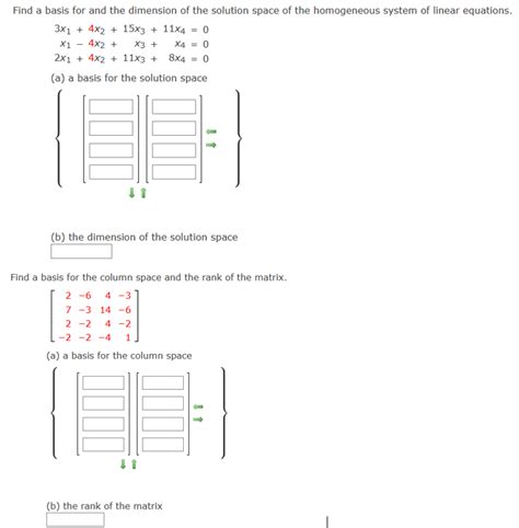 solved find a basis for and the dimension of the solution