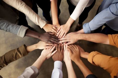 Multiethnic And Multiracial Diverse Group Of People Holding Hands And Forming A Circle