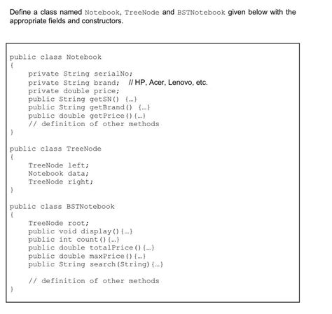 Solved Define A Class Named Notebook Treenode And Solved Define A Class Named Notebook Treenode And