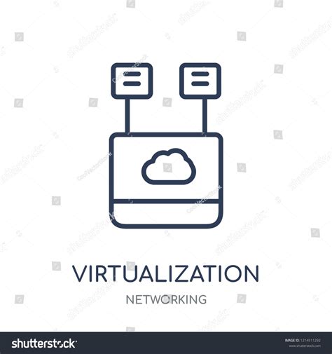 virtualization icon virtualization linear symbol design stock vector
