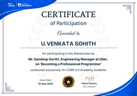 Uv Sohith En Linkedin Certificate Uber Ccbp