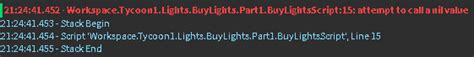Attempt To Call A Nil Value Error Scripting Support Developer Forum