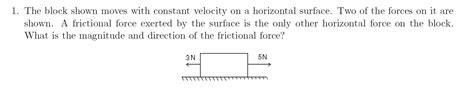 Solved The Block Shown Moves With Constant Velocity On A Chegg