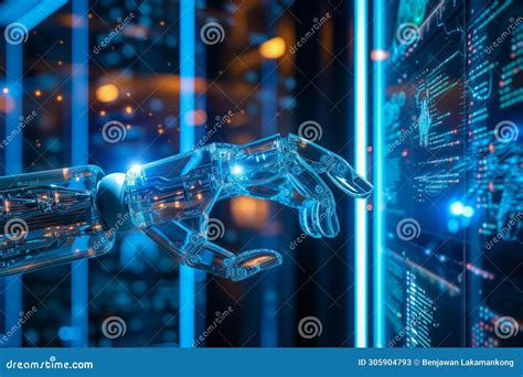 Futuristic Robotic Arm And Advanced Technology Ai Technology Concept