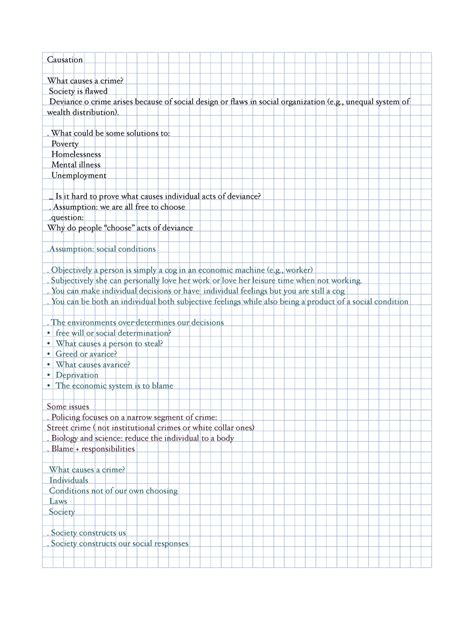 Causation Lecture Notes Causation What Causes A Crime Society Is Flawed Deviance O Crime
