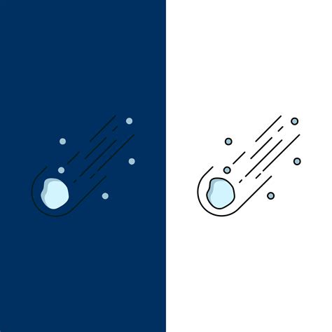 Asteroid Astronomy Meteor Space Comet Flat Color Icon Vector 14439857 Vector Art At Vecteezy