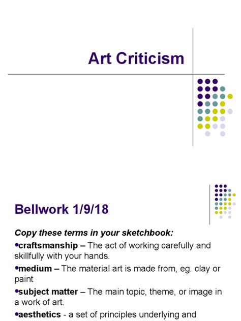 Art Criticism And Critique Guide Pdf Composition Visual Arts