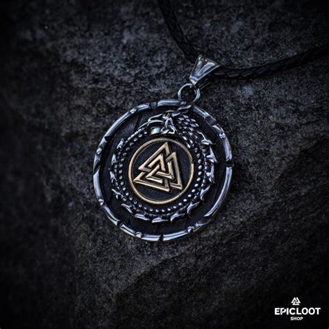 Jormungandr Surrounds Valknut Pendant Epic Loot Shop