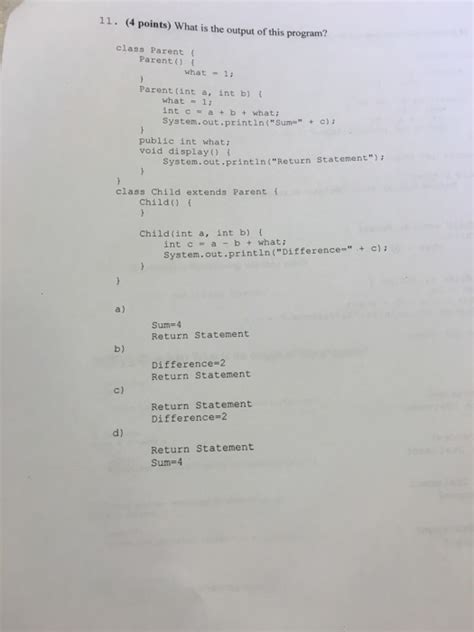 solved 12 4 points what is the output of this program