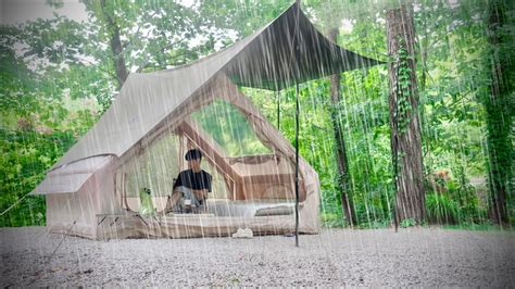 한여름 에어텐트에서 혼자 비내리는 숲속 우중캠핑⛈️ 듣기 좋은 소나기 빗소리 캠핑 브이로그 Asmr Youtube