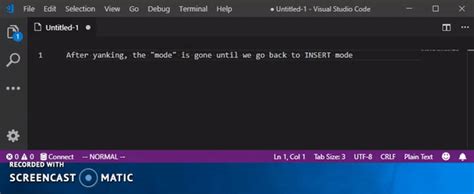 Yanking Clears Mode Or Makes It Disappear From Status Bar Until Insert Mode · Issue 3488