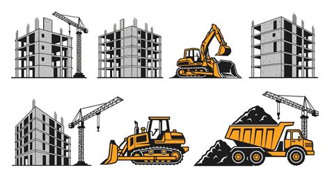 Construction Equipment And Buildings Illustration 67120456 Vector Art