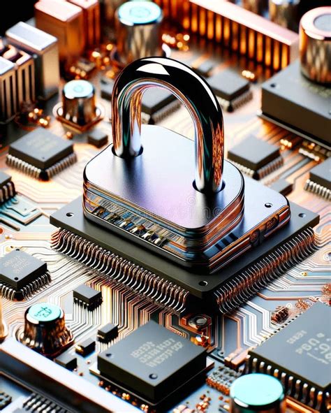 Computer Security Passwords Protected Codes Microchip Circuit Board Electronics Internet Safety