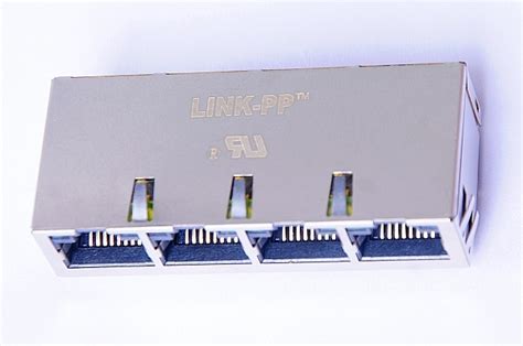 1x2 Port 10 100base T Tab Up 7 6610000 1 Rj45 Connector With Leds 7 6610000 1 Rj45 Connector