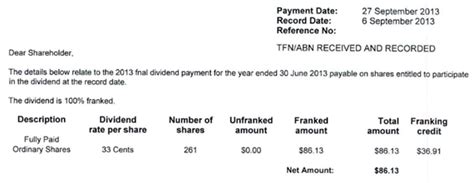 Dividend Certificate Template