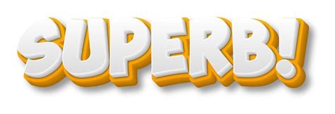 Premium PSD SUPERB Premium Text PNG Transparent PSD