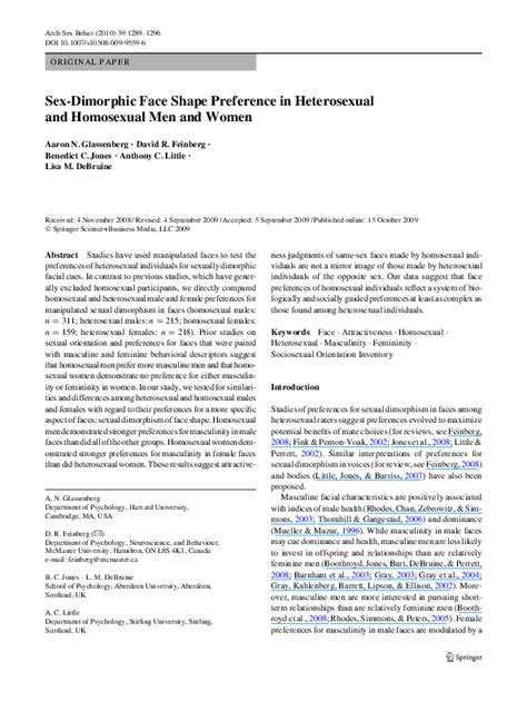 Pdf Sex Dimorphic Face Shape Preference In Heterosexual And