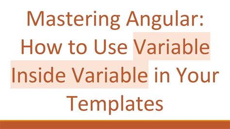 mastering angular how to use variable inside variable in your templates youtube