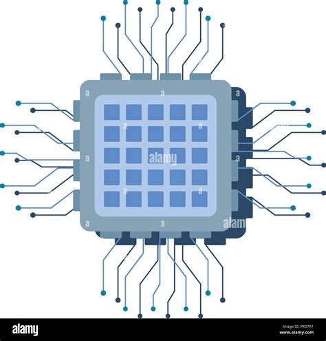 Microchip With Circuit Electronic Vector Illustration Design Stock