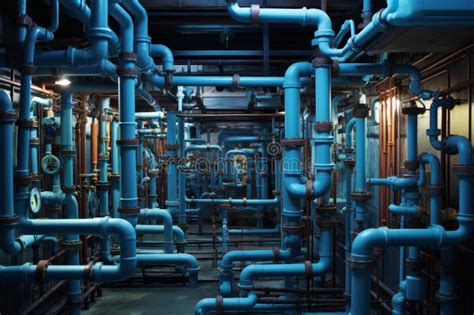 Industrial Pipeline Complexity In A Factory Setting Stock Image Image